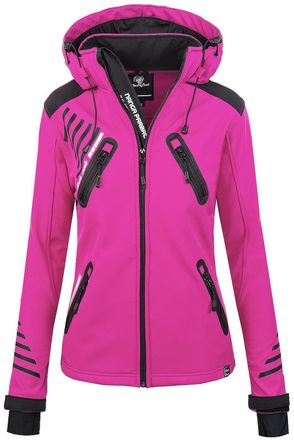 Rock Creek Damen Softshell Jacke Outdoorjacke Windbreaker &Uuml;bergangs Jacke [D-390 Pink 4XL]