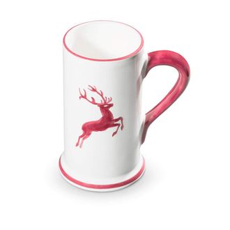 Gmundner Keramik Bierkrug F&uuml;llmenge : 0.5 Liter bordeauxroter Hirsch Geschirr, handgemacht in &Ouml;sterreich