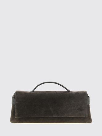 Brunello Cucinelli Pochette en veau velours avec d&eacute;coration Monili