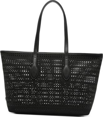 Gianni Chiarini Femme, Sacs, Noir, Taille: ONE Size Mashup Laser-Cut Canvas Tote Bag