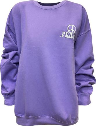 Worldclassca Longsweatshirt Worldclassca Oversized Sweatshirt PEACE Print Langarm Oberteil Pullove