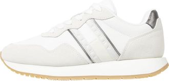 Tommy Jeans Damen Runner Sneaker Eva Metallic aus Wildleder, Weiß (Ecru), 38