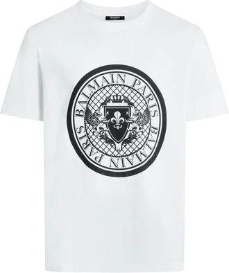 Balmain Homme, Tops, Blanc, Taille: 2XL T-shirt