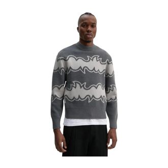 Bluemarble Jacquard Strickpullover - - Knitwear - Herren - Grau - S
