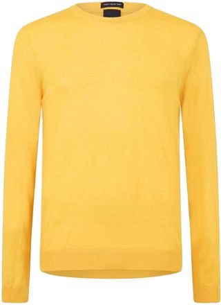 HUGO BOSS Pullover Top f&uuml;r Herren, Rundhalsausschnitt, Regul&auml;r (Gelb)
