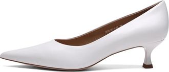 Cesare Gaspari Femme, Chaussures, Blanc, Taille: 40 EU Escarpins Kitten Heel Pointus en Cuir