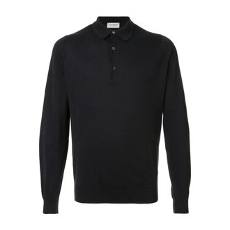 John Smedley Homme, Tops, Bleu, Taille: S Polo Bleu Slim Fit