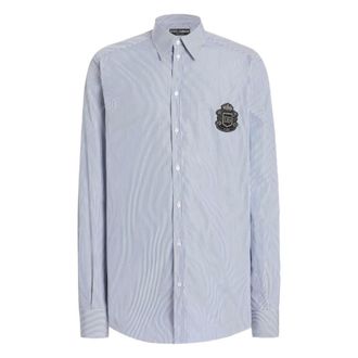 Dolce & Gabbana Homme, Chemises, Bleu, Taille: M Chemise Martini Ray&eacute;e