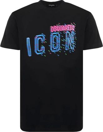 Dsquared2 Homme, Tops, Noir, Taille: 3XL Icons Pixel Logo Cool Fit T-Shirt