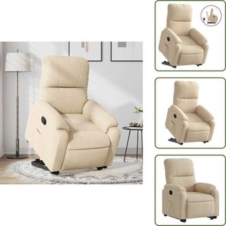 vidaXL Vidaxl - Relaxsessel mit Aufstehhilfe Creme Mikrofasergewebe - Relaxsessel Mit Aufstehhilfe - Fernsehsessel Mit Aufstehhilfe - TV-Sessel Mit