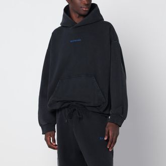 Balenciaga Schwarzes Oversize-Kapuzen-Sweatshirt mit verwaschenem Effekt