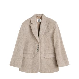 By Malene Birger Femme, Vestes, Beige, Taille: 38 FR Blazer Minimaliste en Laine