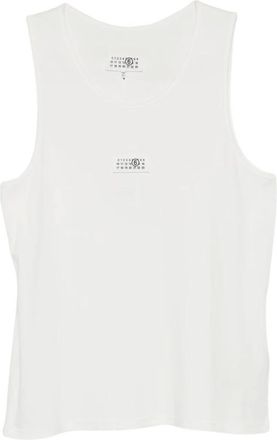 Maison Margiela Homme, Tops, Blanc, Taille: XL Logo Tank Top