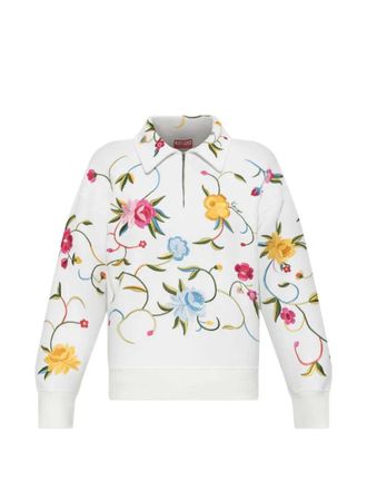 Kenzo Sweat-shirt zipp&eacute; &agrave; quart de tour avec broderie florale
