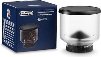 DeLonghi Bohnenbehälter DLSC403, austauschbarer Bohnenbehälter für DeLonghi Rivelia Kaffeevollautomat, inkl. 250 g Kaffeebohnen, Schwarzer Deckel