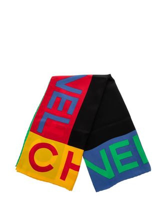 Chanel 20th Century Logo Printed Silk Scarf scarves - Schwarz