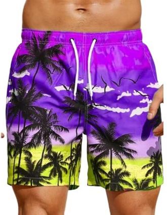 Generic HUIWDP Short de bain d&eacute;t&eacute; tendance en polyester pour homme S&eacute;chage rapide Taille &eacute;lastique Pantalon de plage Traje De Ba&ntilde;o, a30, 4XL