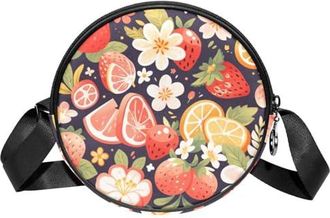 Generic Sac &agrave; bandouli&egrave;re rond pour femme, petit sac &agrave; bandouli&egrave;re avec fermeture &eacute;clair, bretelles r&eacute;glables, style d&eacute;contract&eacute;, pour femmes et filles