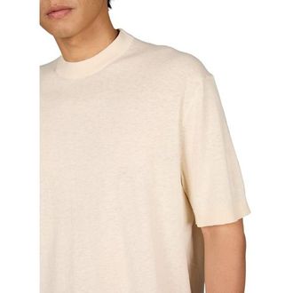 Selected T-shirt manches courtes en coton et lin