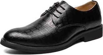 Generic Chaussures Oxford for Hommes, à Lacets, Bout Pointu, Bruni, imprimé écossais, en Cuir végétalien, Chaussures Derby, Talon carré antidérapant, Semelle 