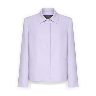 Elena Miro Cr&ecirc;pe Stoffjacke - - Jackets - Damen - Lila - 4XL