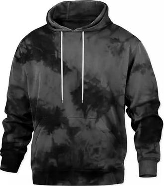 Generic Hoodie Homme Tie Dye Premium - L&eacute;ger & &Eacute;pais Cordon Drawstring Manches Longues Poches Kangourou, Pullover Sweatshirt Polyvalent & Tendance Quotidien(G