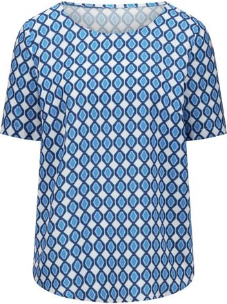 Peter Hahn Rundhals-Bluse Peter Hahn blau