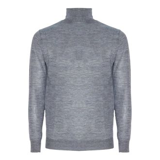 KANGRA Grauer Wollpullover mit Stehkragen - - Knitwear - Herren - Grau - 3XL