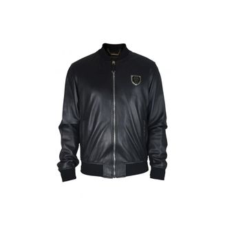 Philipp Plein Leather Bomber - - Jackets - Herren - Schwarzk - XL