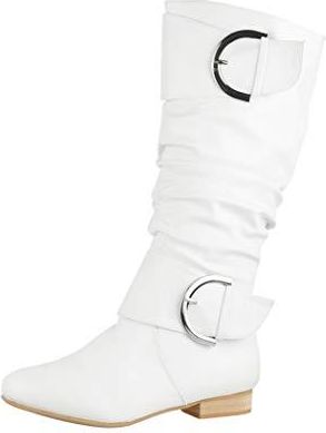 Elara Bottines Femme Bottes à Glissière Chunkyrayan JY1989-Weiss-42