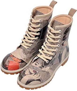 Dogo Long Boots Go Back To Being Yourself Lace-up Vegan Womens Boots Printed Design Shoes