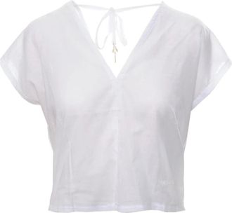 Patrizia Pepe Femme, Blouses et Chemises, Blanc, Taille: 38 FR Chemisier l&eacute;ger sans manches