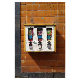 artboxONE Poster 75x50 cm Rock The Kitchen Kinderheits Erinnerungen - Bild Kaugummiautomat 80er 90er