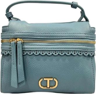 Twinset Femme, Sacs, Bleu, Taille: ONE Size Sac &agrave; main en cuir PU avec bandouli&egrave;re r&eacute;glable et plusieurs compartiments