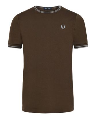 Fred Perry Softes T-Shirt mit Logo-Stickerei und Kontrastb&uuml;ndchen in