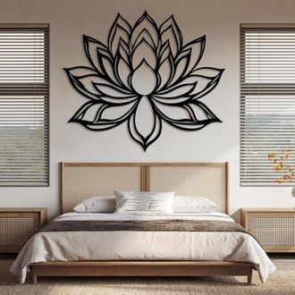 Generic Moderne minimalistische Wanddekoration aus Metall mit Lotusmotiv, Lotusblumen-Wanddeko, spirituelle Wanddekoration f&uuml;r Wohnzimmer, Schlafzimmer, Yogar