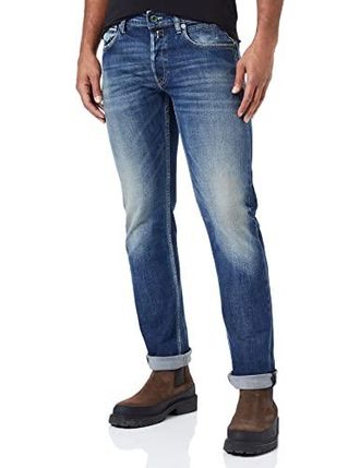 Replay Grover Jeans, Bleu foncé (007), 28W x 32L Homme