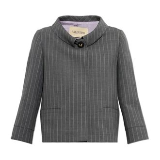 Valentino Garavani Femme, Vestes, Gris, Taille: 36 FR Blazer &agrave; rayures verticales