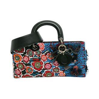 Dior Sac &agrave; main pr&eacute;-aim&eacute; orn&eacute; de perles florales avec poign&eacute;e sup&eacute;rieure et bandouli&egrave;re optionnelle - Femme - Pre-owned - Multicolore - Taille: ONE Size