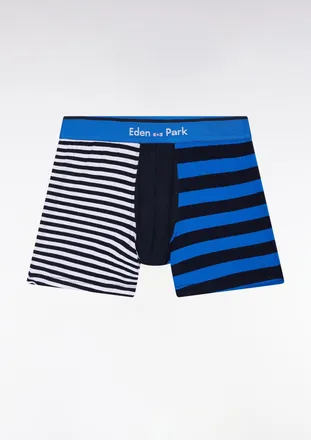 Eden Park Boxer En Jersey De Coton Rayé Marine