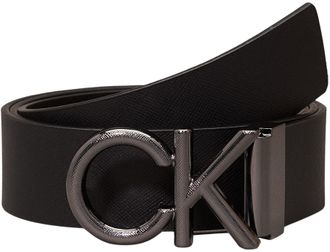 Calvin Klein Herren Gürtel Saffiano aus Leder, Schwarz (Ck Black Saffiano), 95 cm