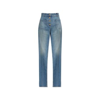 Valentino Garavani Femme, Jeans, Bleu, Taille: W25 Jean Droit Taille Haute