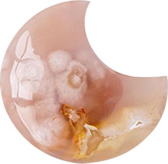 BESPORTBLE Generisch Kristallmond Dekoration aus Nat&uuml;rlichem Kirschbl&uuml;ten agat Kompakte Tischskulptur aus Kristallstein f&uuml;r Wohn und Arbeitszimmer Langlebiges Ku