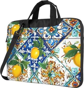 Generic Ethnic Lemons Sac pour ordinateur portable de 15,6, housse vintage avec bandouli&egrave;re pour ordinateur portable de 15,6, housse de protection antichoc po