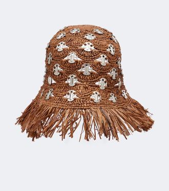 Paco Rabanne Verzierter Bucket Hat aus Bast