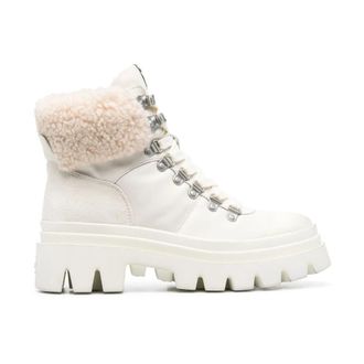 Ash Shearling-Trim Schn&uuml;rstiefel - - Shoes - Damen - Wei&szlig; - 40 EU