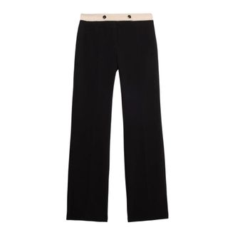 Oltre Palazzohose mit kontrastierenden Details - - Trousers - Damen - Schwarzk - S