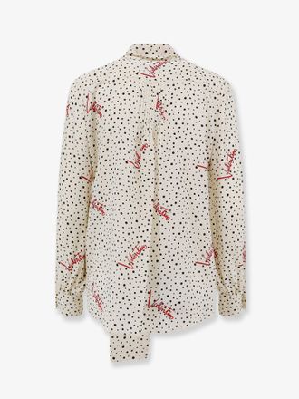 Valentino Womens Silk Shirt Bollicine Plusdepois White