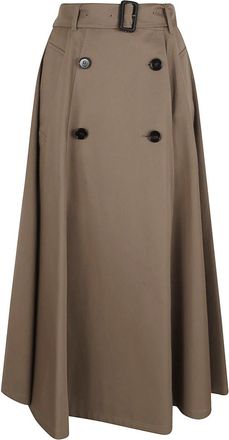 Burberry Femme, Jupes, Brun, Taille: 34 FR Jupe Midi Trap&egrave;ze