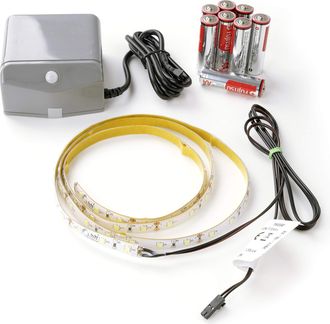 Fackelmann LED ConturaLight Waschtisch Beleuchtung/Ma&szlig;e: ca. 110 cm breit/batteriebetriebene LED-Beleuchtung unter Waschtisch/austauschbares LED-Band/inklusive B